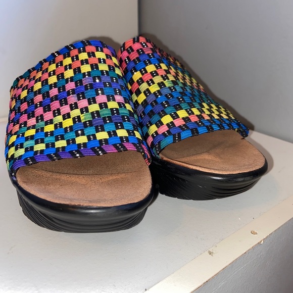 bernie mev. | Shoes | Bernie Mev Womens Multi Rainbow Stretch Woven ...